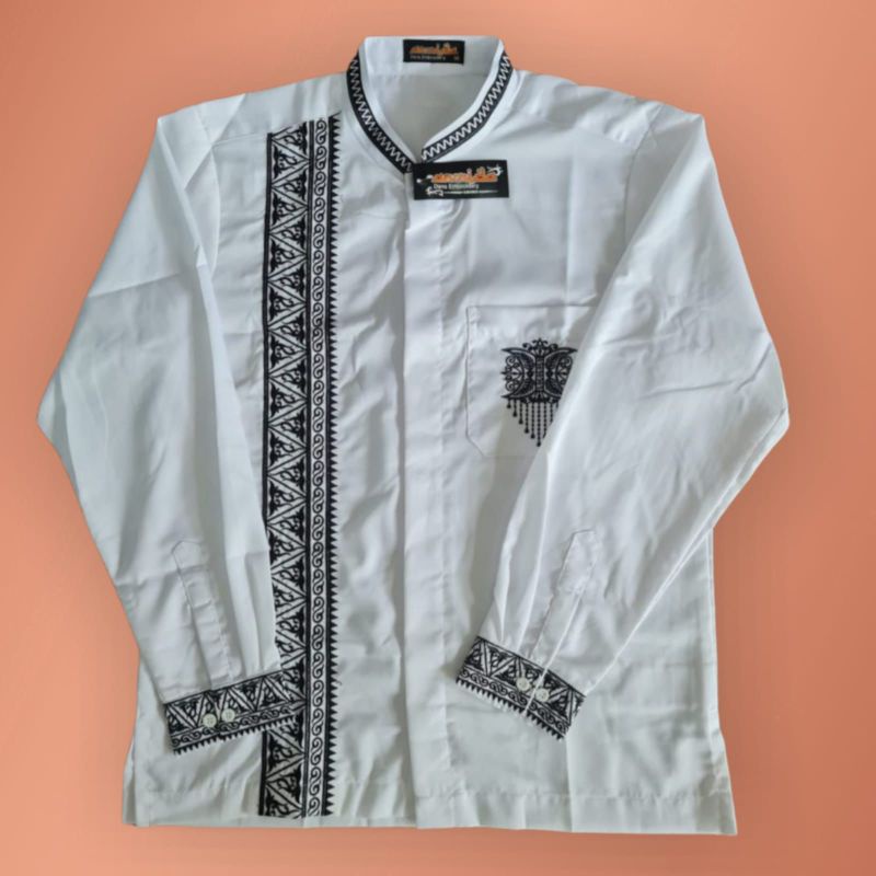 Jual Baju koko premium bordiran motif khas Aceh | Shopee Indonesia