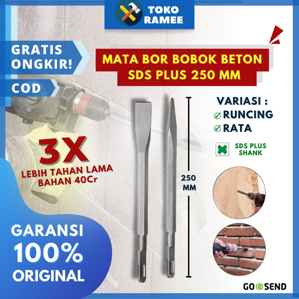 Jual Mata Bor Bobok Tembok Alat Pahat Beton Chisel Betel Runcing ...