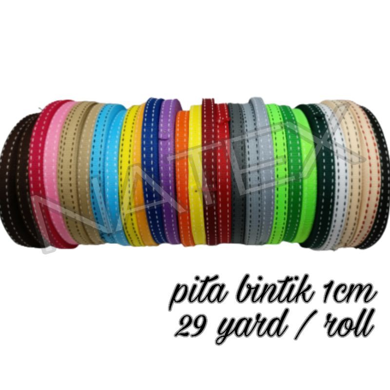 Jual ( 25 Meter ) Pita List Motif Bintik Untuk List pinggiran 1cm ...