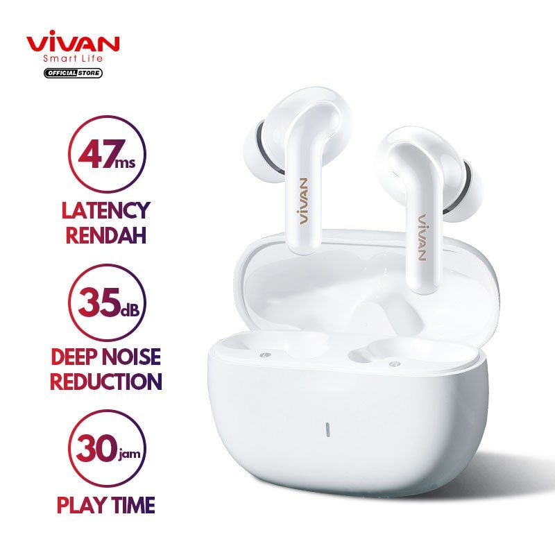 Jual VIVAN Headset Bluetooth TWS Hybrid ANC Liberty T300NC Vivan ...