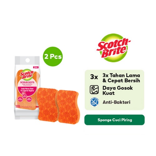 Jual Ktmstore Scotch-Brite 3M Sabut Spons Scrub Dots NS SD-NS-OR-PK2 ...
