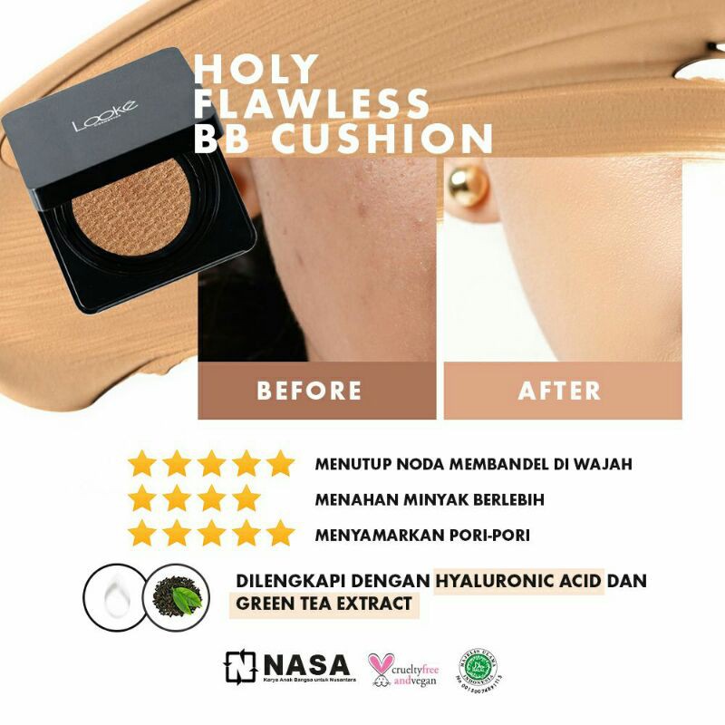 Jual Bb Cushion looke cosmetic Holy flawless menutupi noda membandel ...