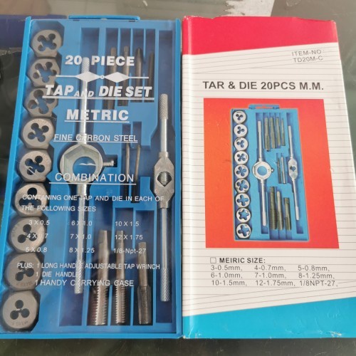 Jual Set 20pcs Alat Snai Senai Dan Hand Tap Die Tapping Pembuat Ulir ...