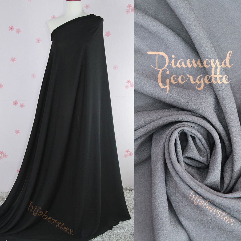Jual 1/2 Meter Kain DIAMOND GEORGETTE Black (ecer warna) | Shopee Indonesia