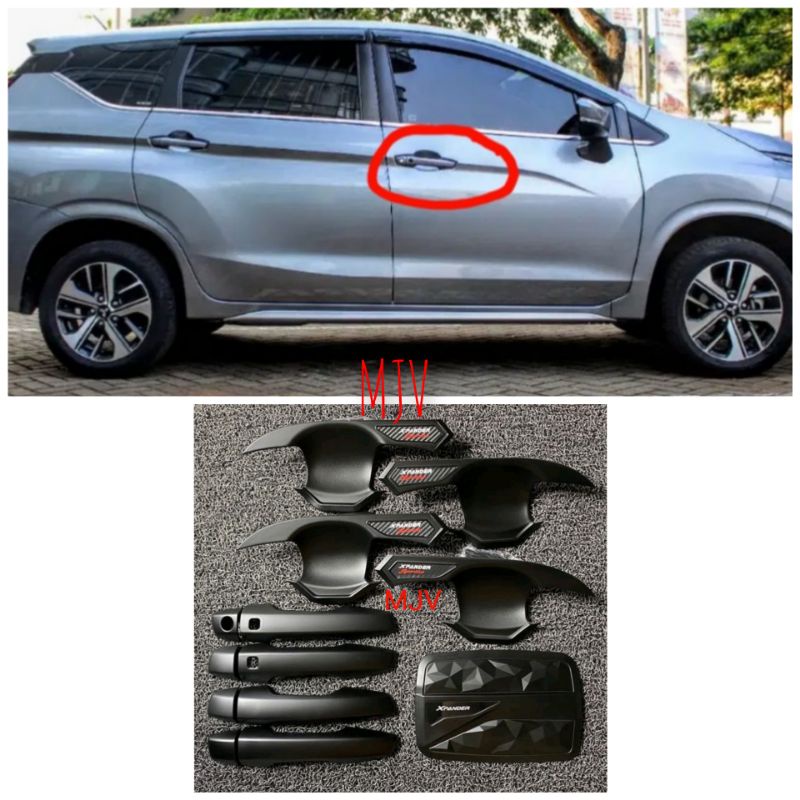 Jual PAKET OUTER COVER HANDLE COVER TANGKI XPANDER KEYLESS HITAM DOFF ...