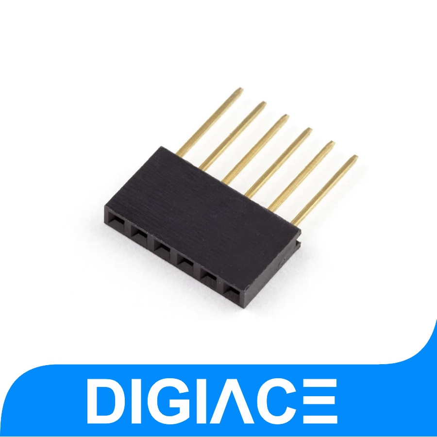 Jual Pin Header Female Stackable 1x6 6 pin 2.54mm Panjang Arduino ...