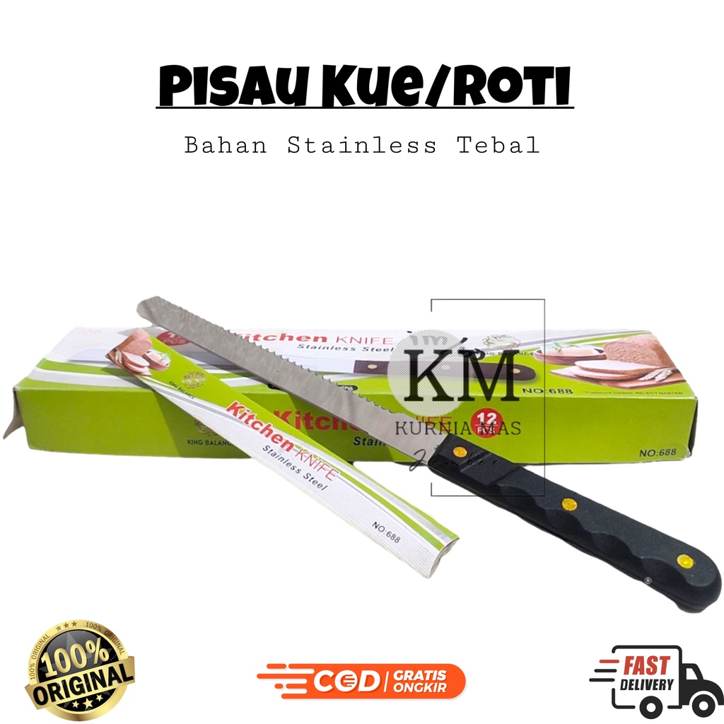 Jual Pisau Roti Premium Pisau Kue Stainless Steel Pisau roti Panjang 2 ...