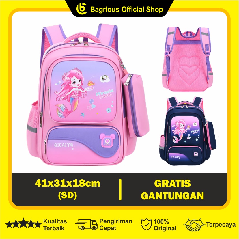 Jual Tas Sekolah Anak Perempuan Tas Ransel Sekolah Wanita Import Tas Sekolah Cewek SD SMP SMA ...
