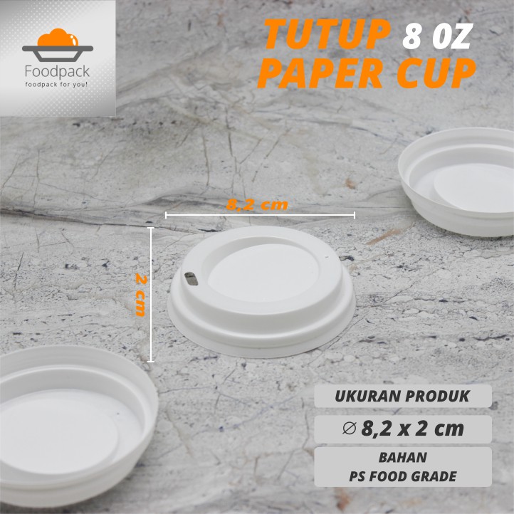 Jual FP - Paper Cup Full Black 8oz - LID Tutup Paper Cup 8 oz - Gelas ...