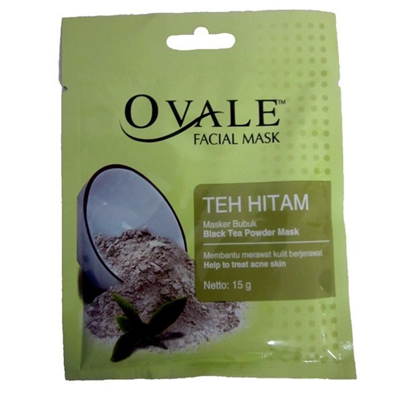 Jual ️ GISSELLEACC ️ OVALE Face Mask Powder Teh Hitam 15g Sachet ...