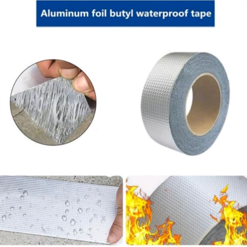Jual Lakban Anti Air Anti Bocor / Aluminum Foil Tape Butyl Super Waterproof Silicone / Lem ...