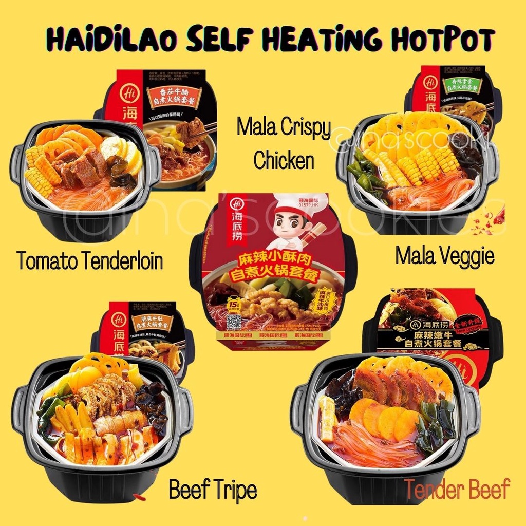 Jual Haidilao Self Heating Instant Hotpot /Hai Di Lao Spicy Beef Tripe Hotpot / Malatang /Tomato ...
