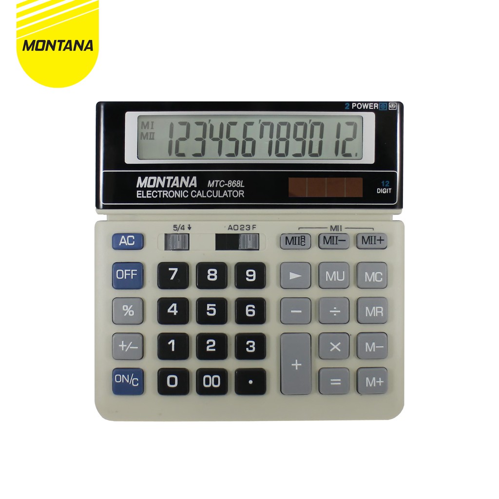 Jual MONTANA Kalkulator 2 Power 12 Digit Electronic Calculator Big ...