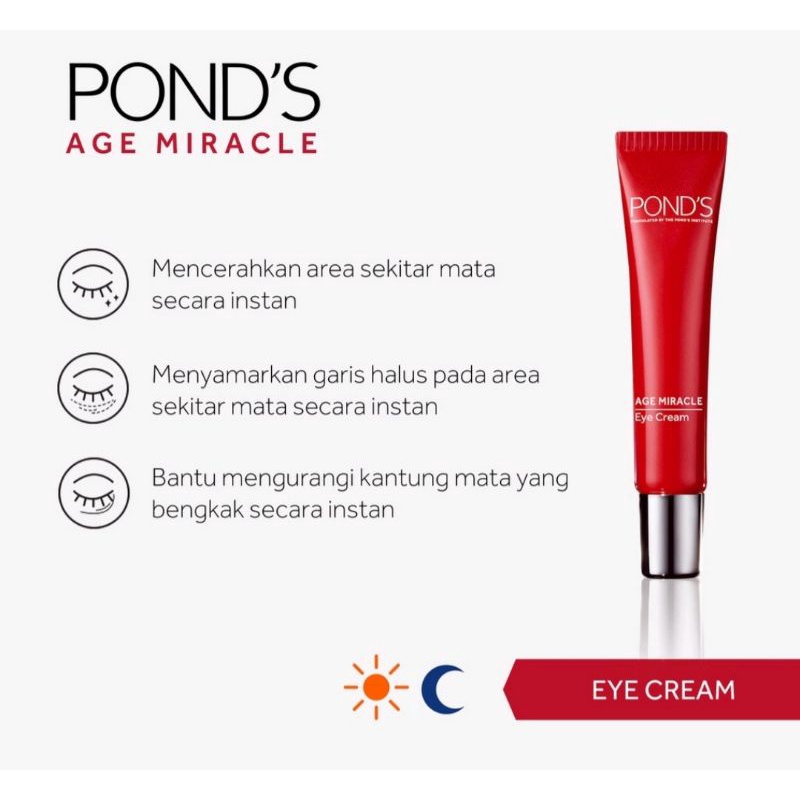 Jual ponds age miracle eye cream 15 ml | Shopee Indonesia