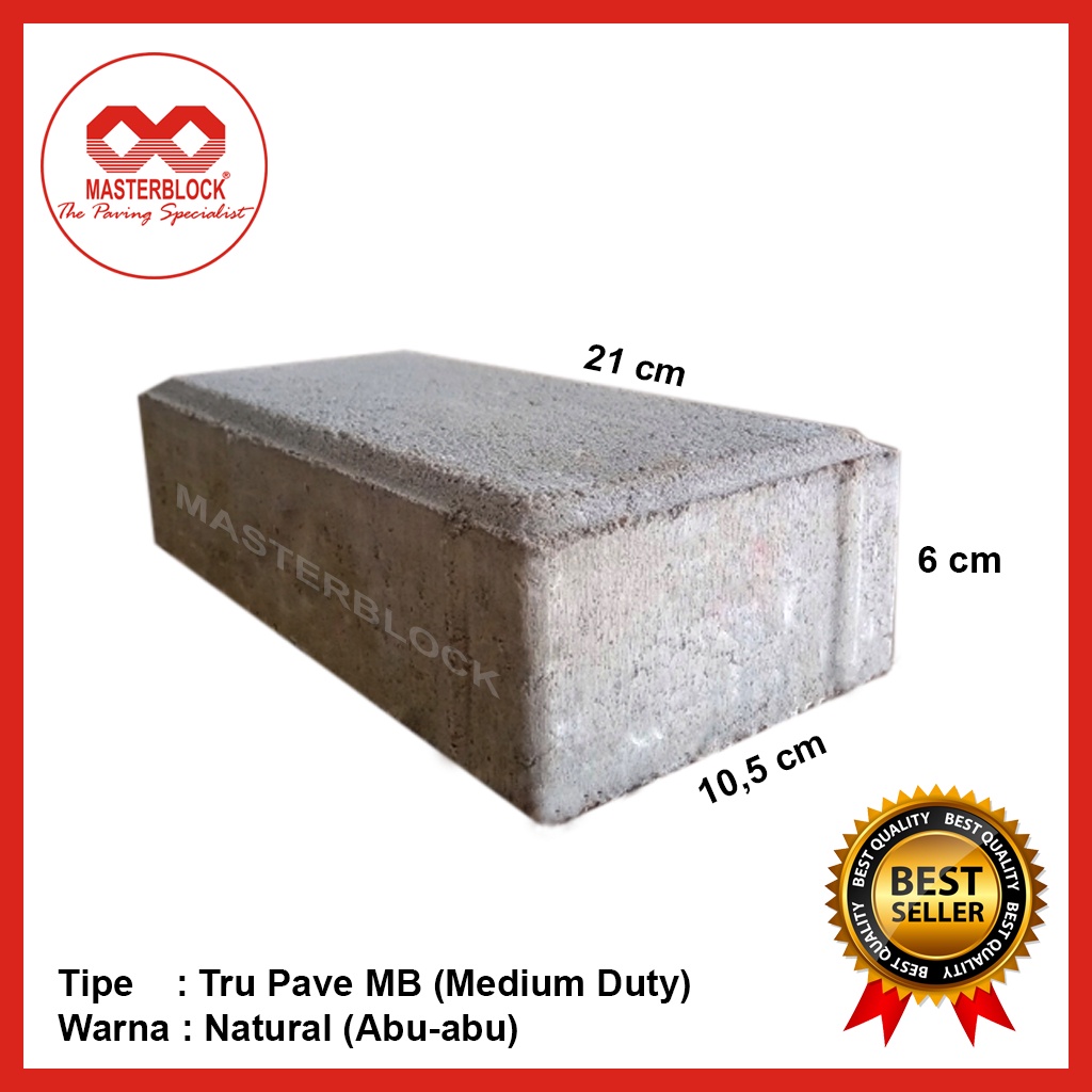 Jual Paving Block TruPave (Bata) 6 cm MB, Natural (Abu-abu), ZONA 1 ...