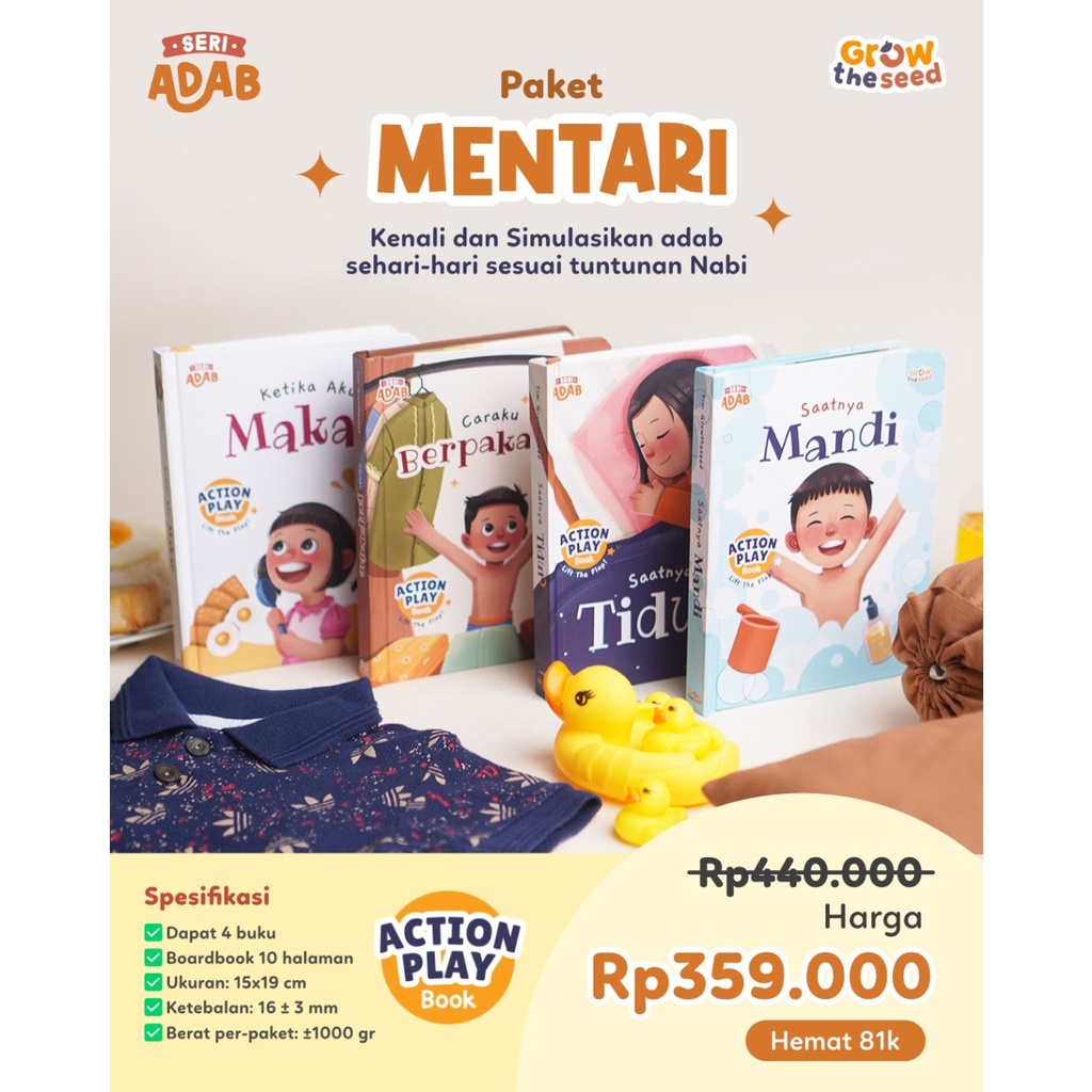 Jual [ABC] READY Action Play Book Seri Adab Sehari-hari Grow The Seed ...