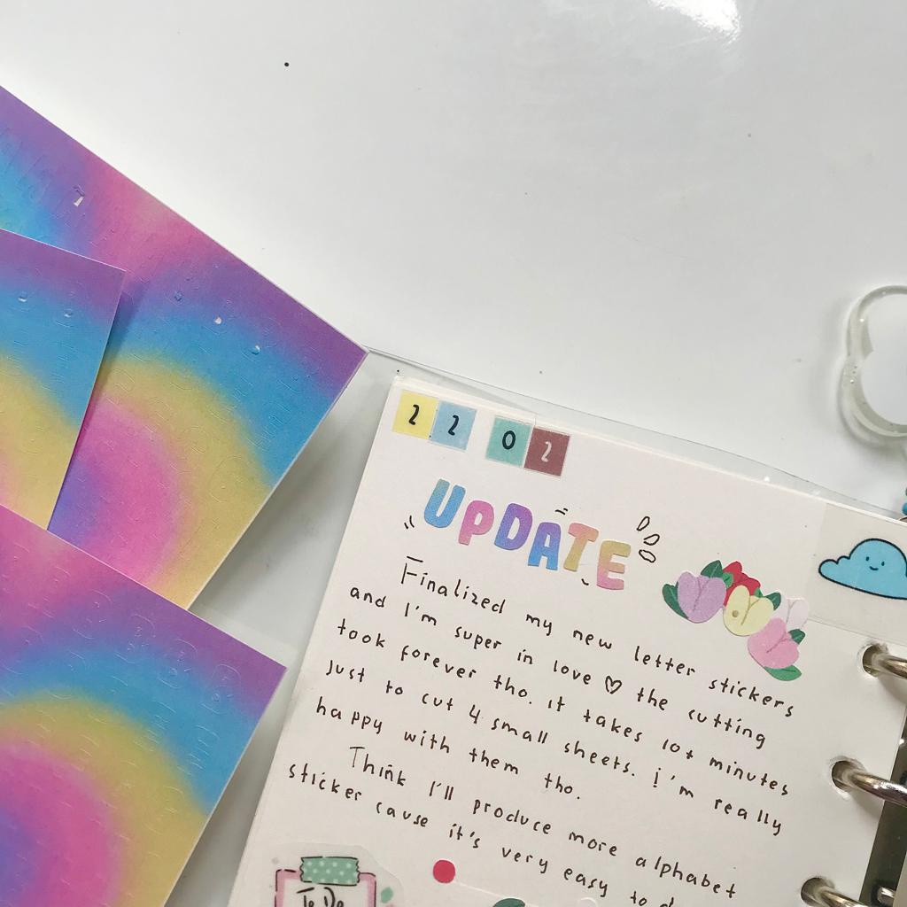 Jual Gradient alphabet sticker sheet | Shopee Indonesia