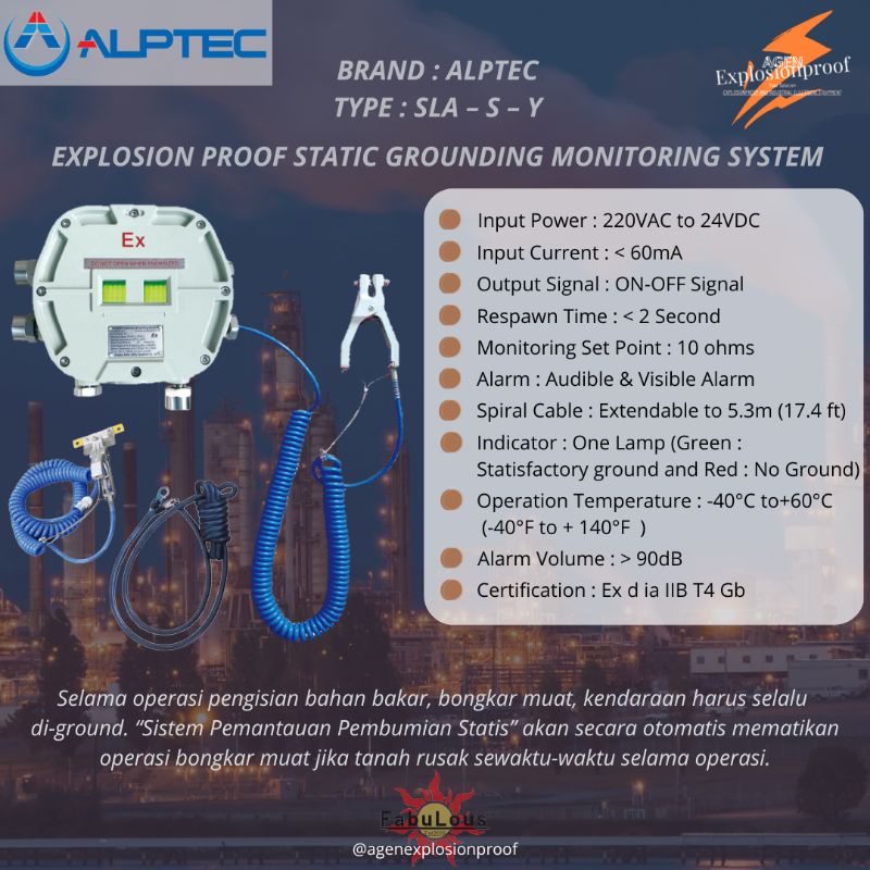 Jual ALPTEC Static Grounding Monitoring System Model SLA S Y ATEX Cert ...