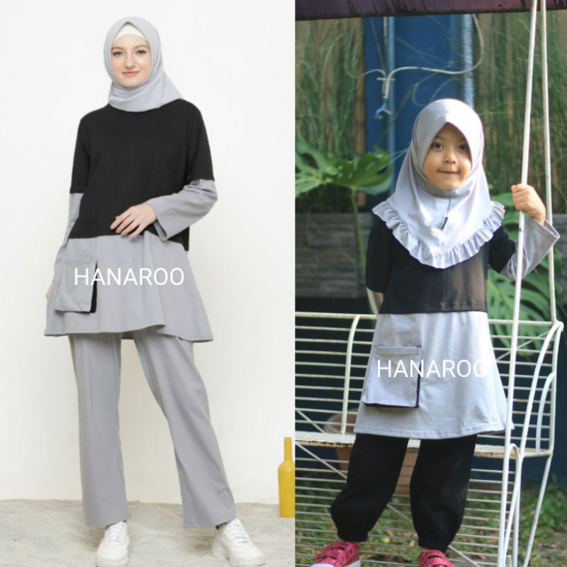 Jual Hanaroo Sport Setelan Olahraga Tunik Couple Kode HS-01 Ibu dan ...