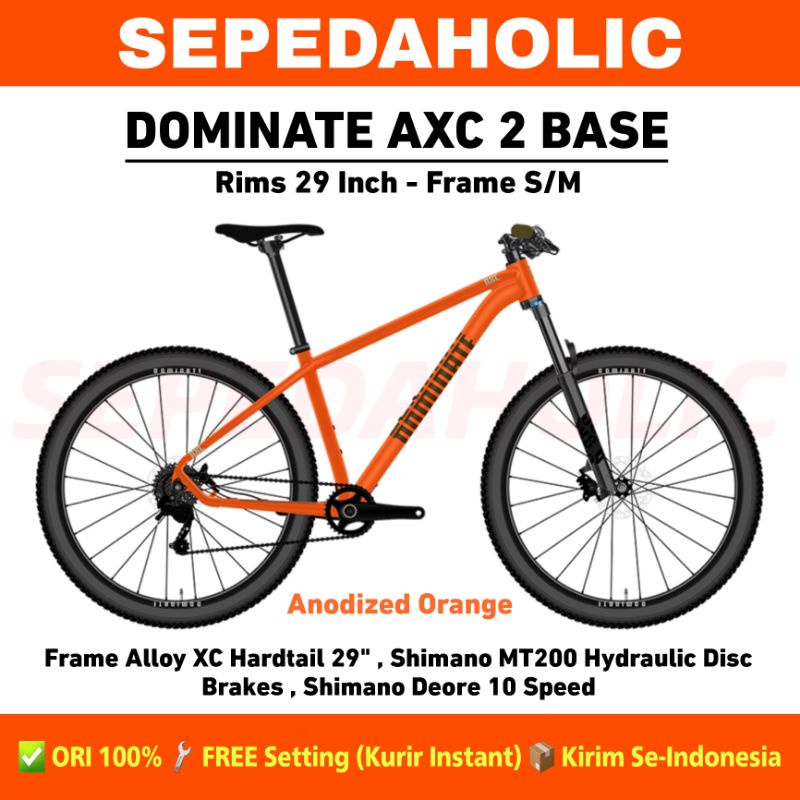 Jual Sepeda Gunung MTB DOMINATE AXC 2 BASE Alloy Deore 10 Speed Rem Hidrolik 29 Inch | Shopee ...