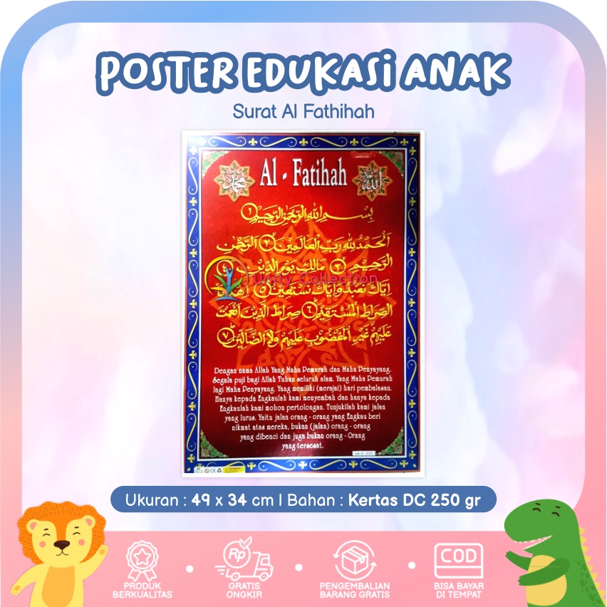 Jual Poster Tempel Dinding Edukasi Anak Belajar Alfatihah | Shopee ...