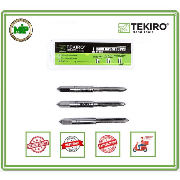 Jual Tekiro Hands Taps ulir Mata ulir M4 x 0.7 Set 3 Pcs | Shopee Indonesia