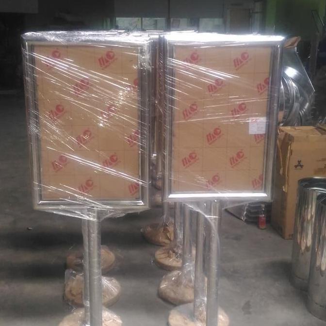 Jual Standing Display A3 Stainless Steel Tiang Portable | Shopee Indonesia