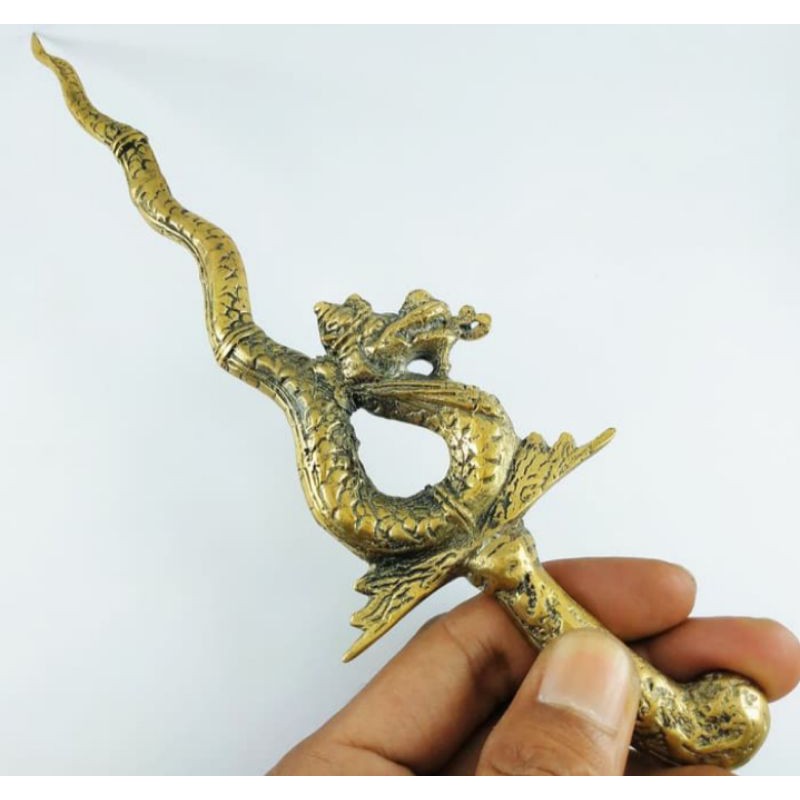 Jual Keris Nogo Rojo Naga Raja Kuningan Antik Unik | Shopee Indonesia