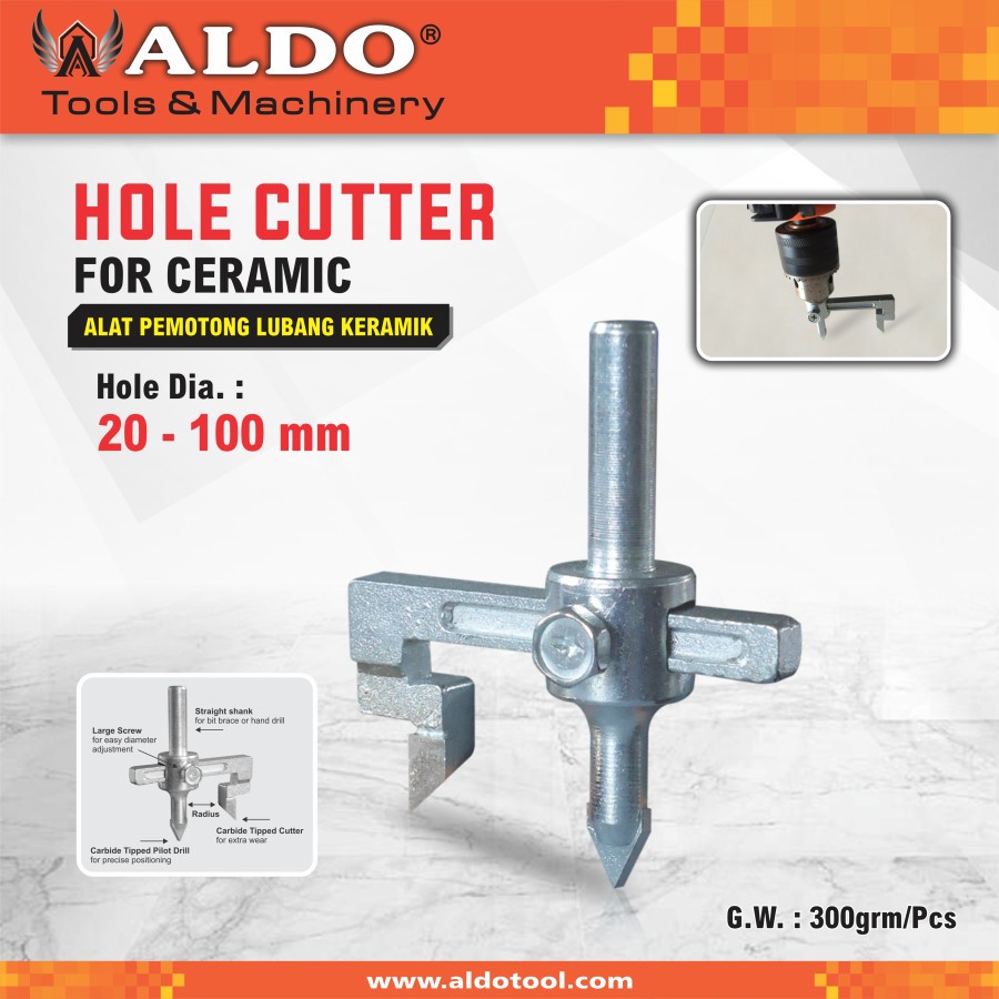 Jual Circle Hole Cutter For Ceramic Mata Bor Jangka Pelubang Keramik ...