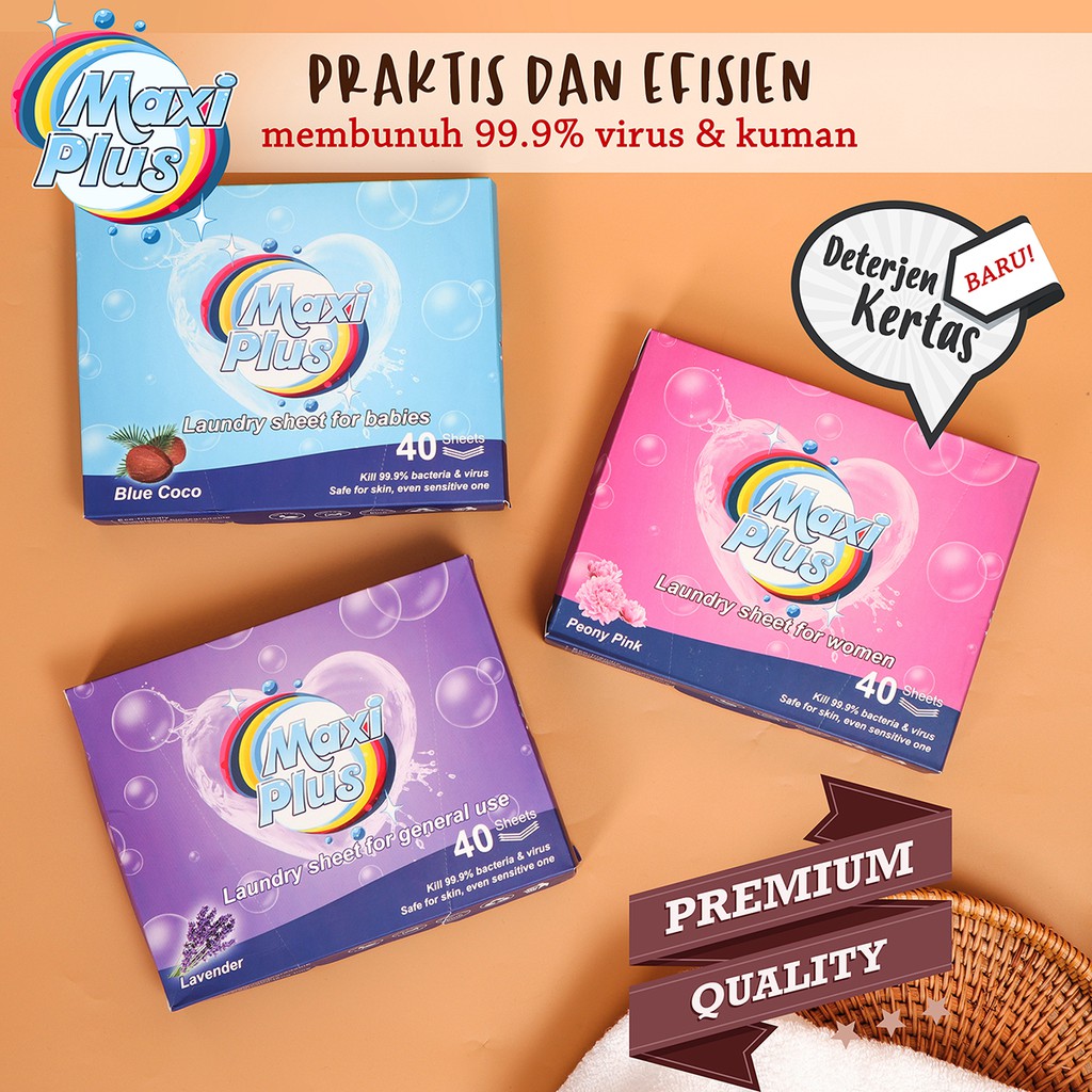 Jual MaxiPlus: Detergen bubuk dlm bentuk kertas / detergen pakaian ...