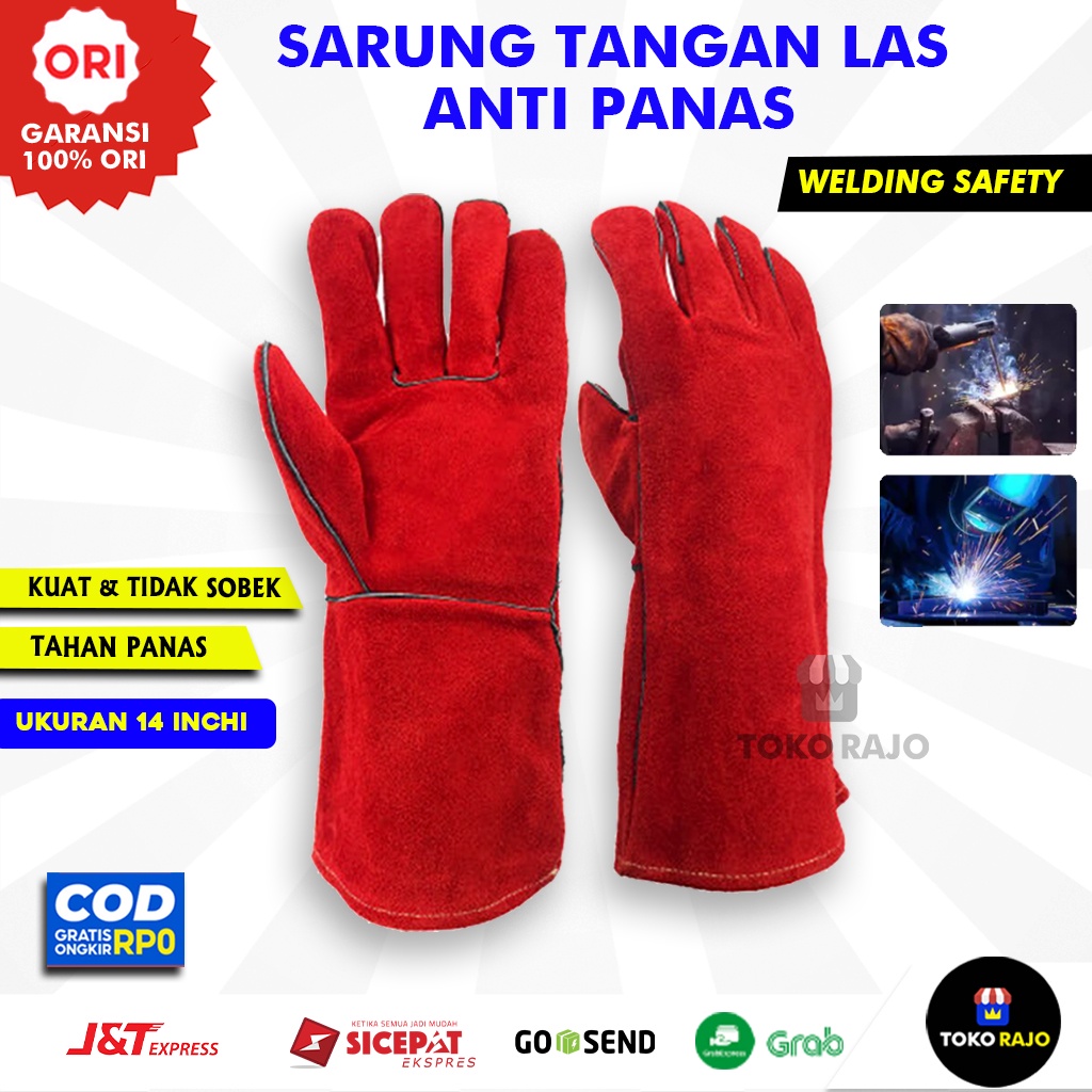 Jual SARUNG TANGAN LAS ANTI PANAS SARUNG TANGAN KULIT WELDING SAFETY ...