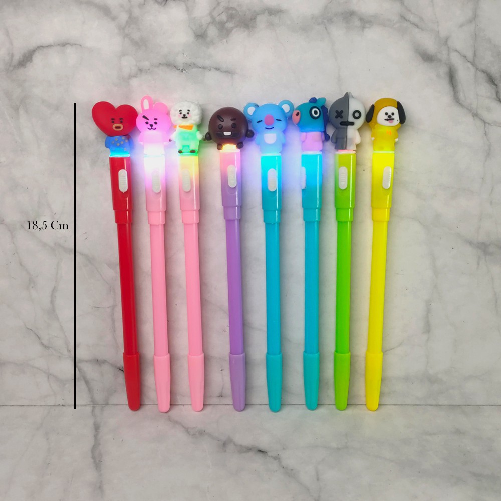 Jual Bolpen LED Pulpen Lampu Pena BTS BT21 - PEN BT21 ARMY BTS SENTER ...