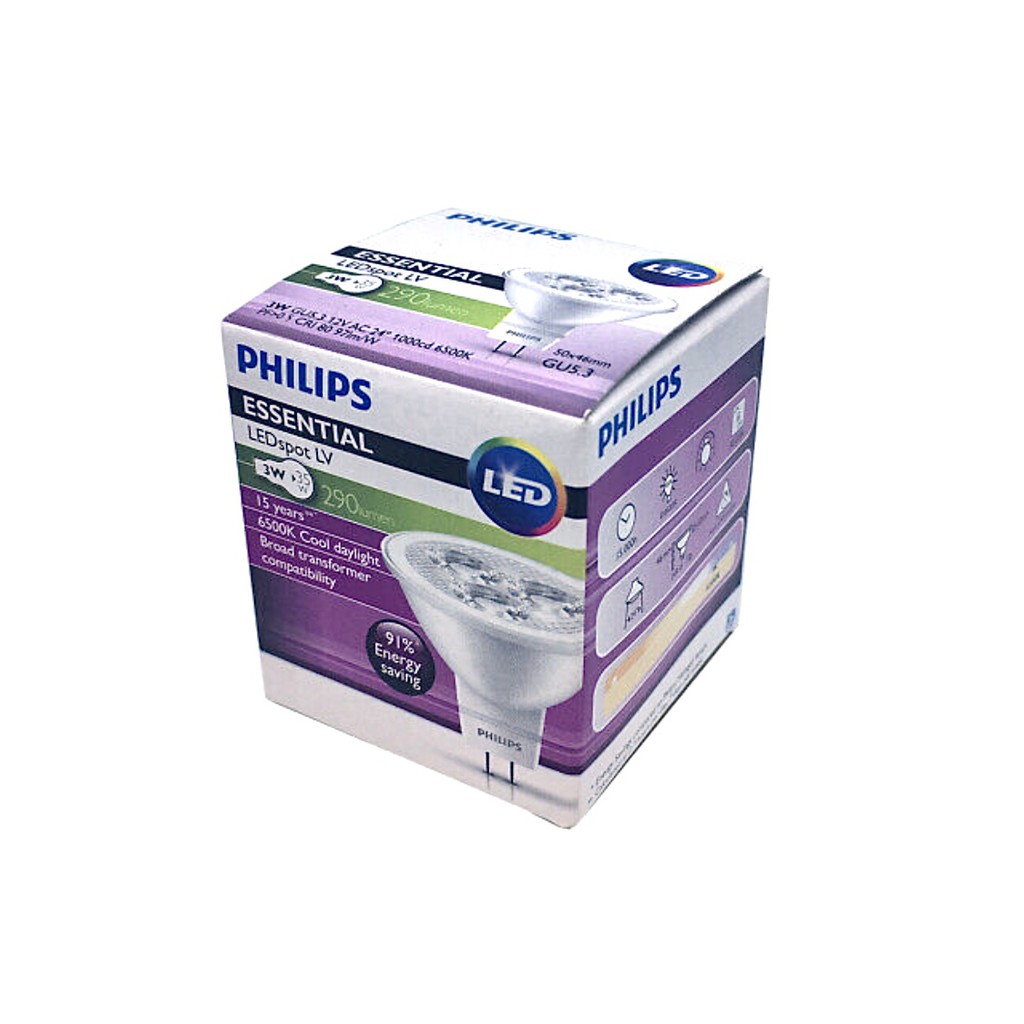 Jual LAMPU HALOGEN LED SPOT PHILIPS 12V TUSUK MR 16 MR16 3 WATT 3WATT 3 W | Shopee Indonesia