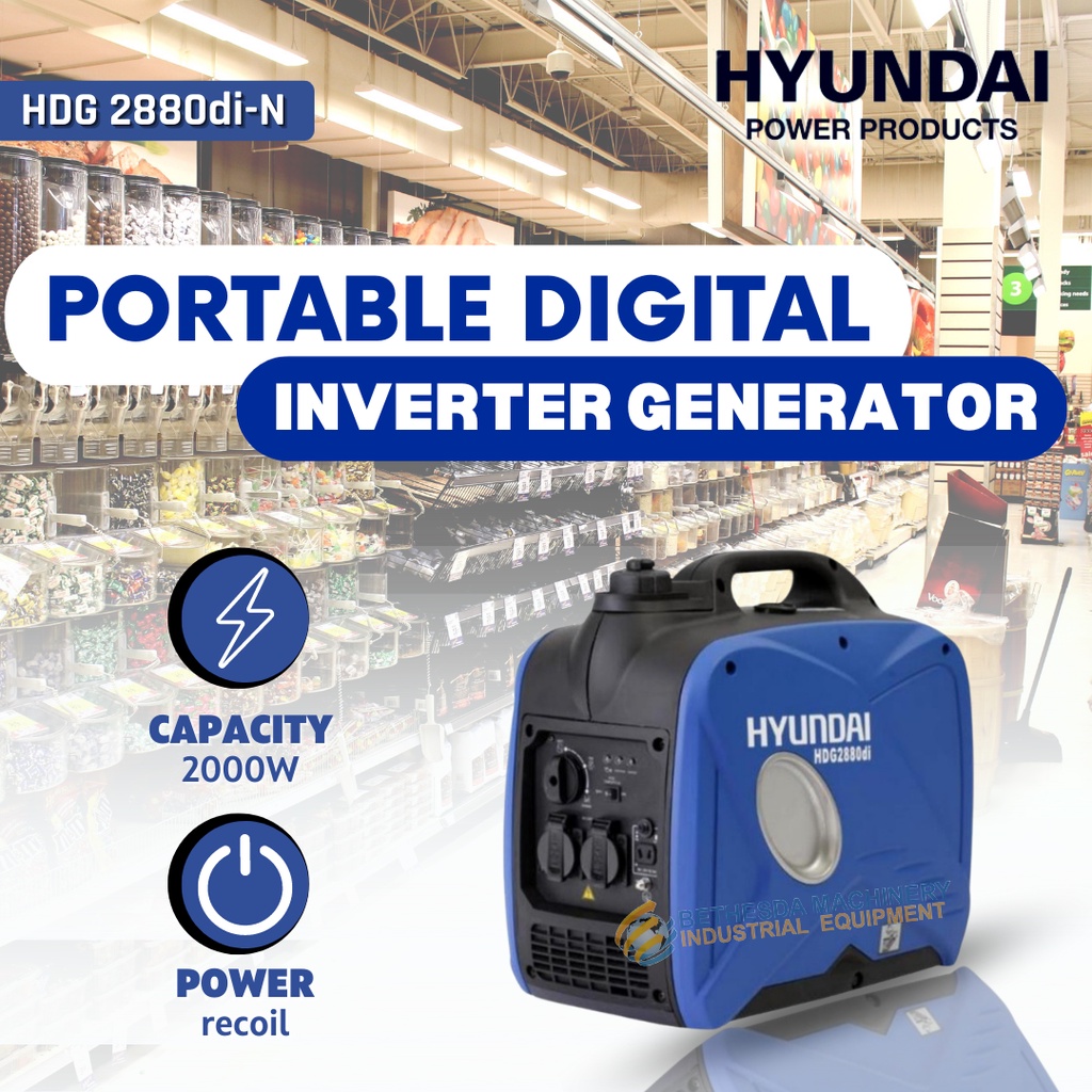 Jual Genset 2000 watt. 2kw inverter generator silent HYUNDAI | Shopee ...