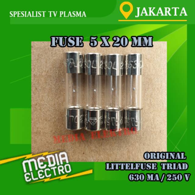 Jual Fuse Slow Blow 630mA 250V - T630L Littefuse Triad 5x20mm | Shopee ...