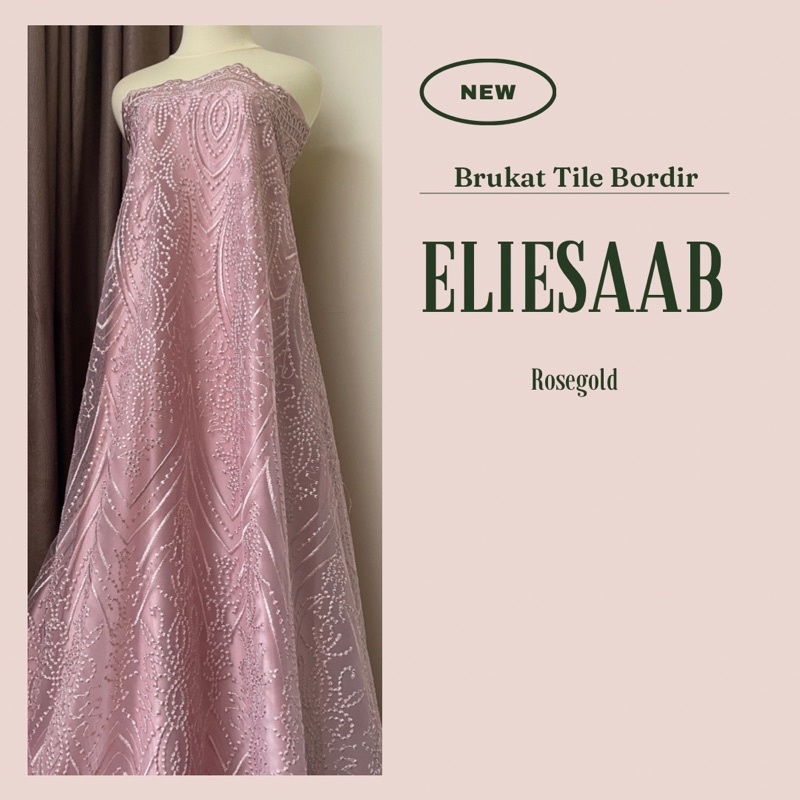 Jual Bahan Kebaya Brukat Brokat Tile Bordir Elie Saab Warna Pink Rose ...