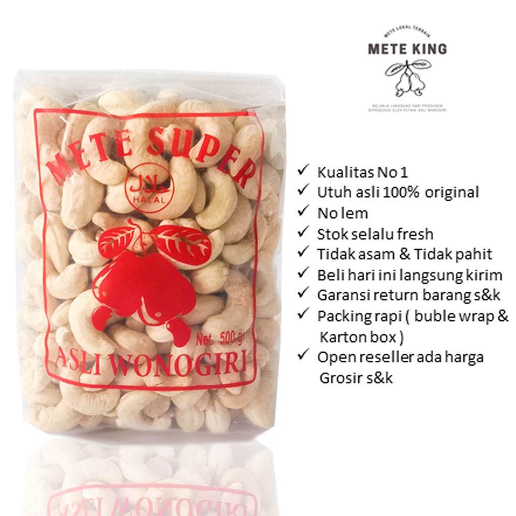 Jual Kacang mede mentah kering oven super premium 500gram mete mente ...