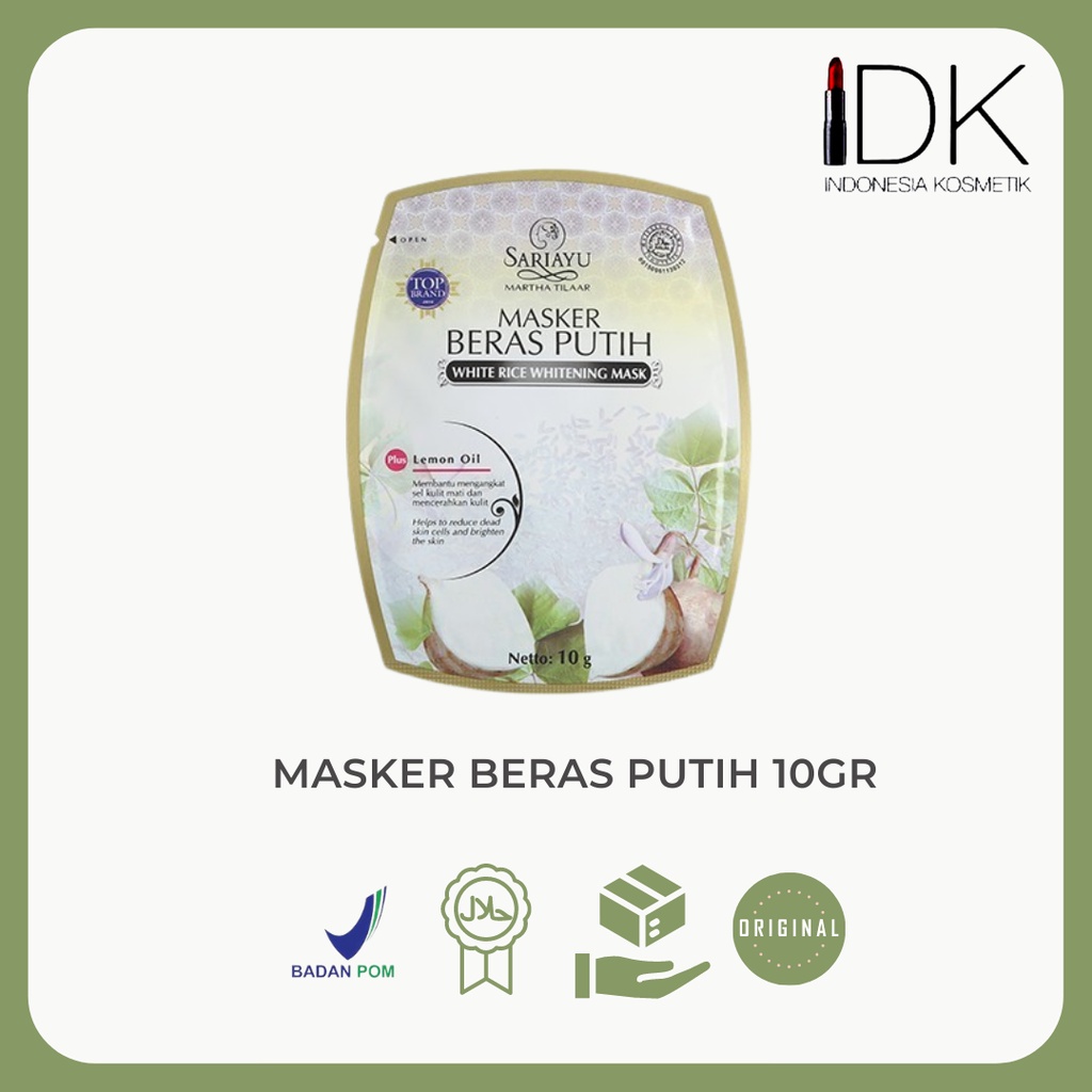 Jual Sariayu Masker sachet Beras Putih/beras merah,kacang hijau/ketan ...