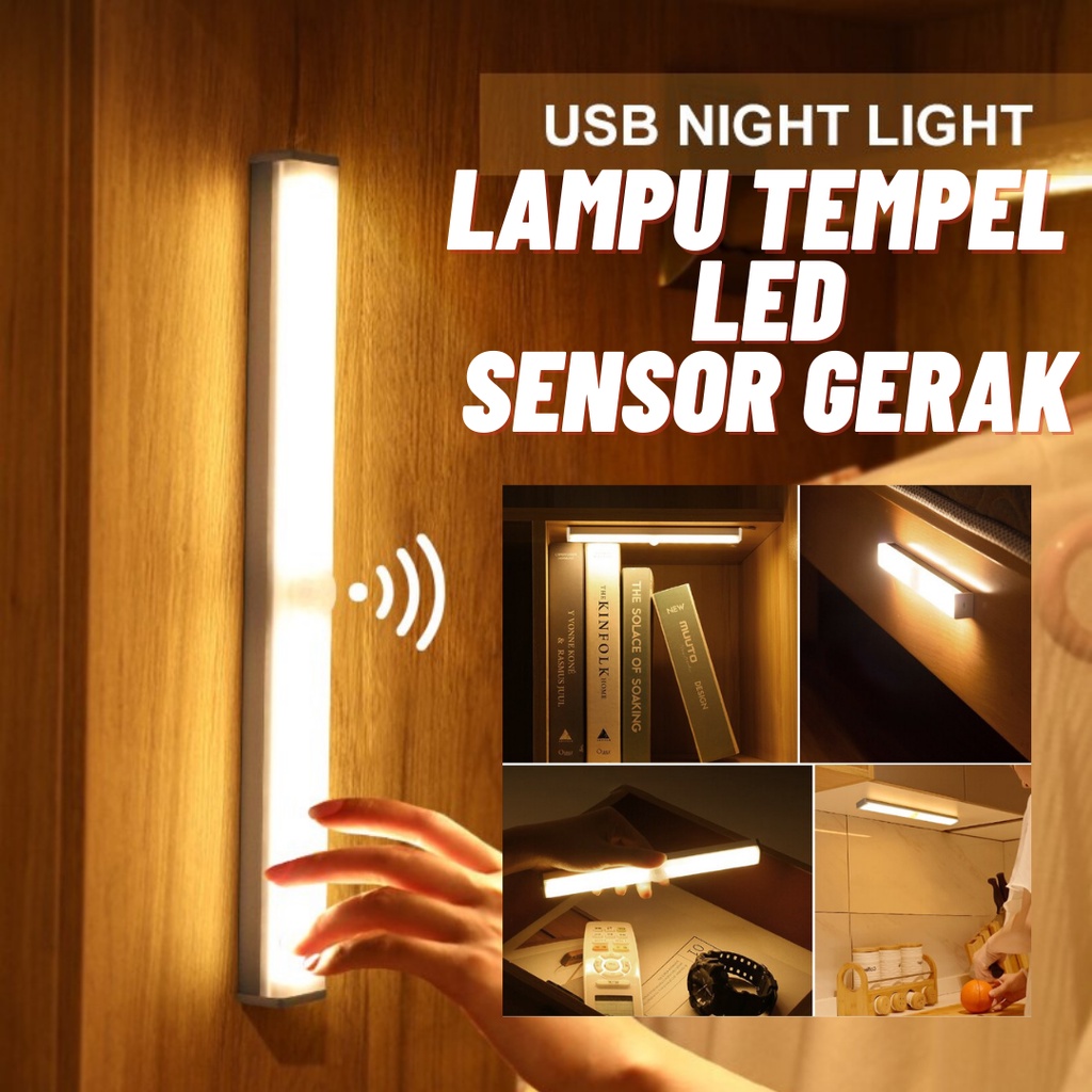Jual Lampu LED Tempel Magnetic Sensor Gerak Lampu Baca Dinding Lemari ...