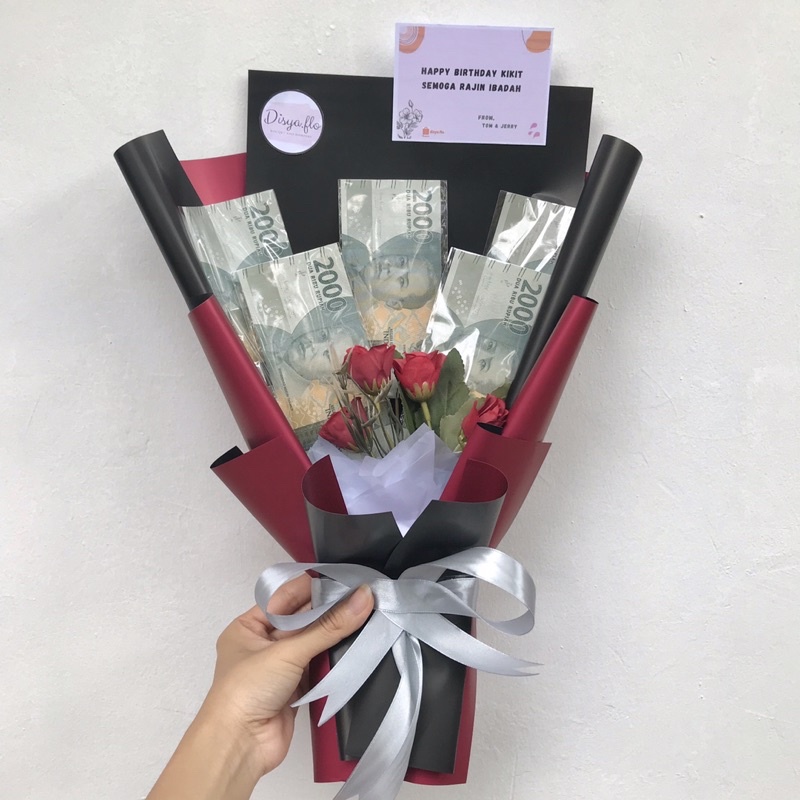 Jual Buket Uang Asli Pecahan Rp.2.000 , Bucket Untuk Gift/Hadiah Kado ...