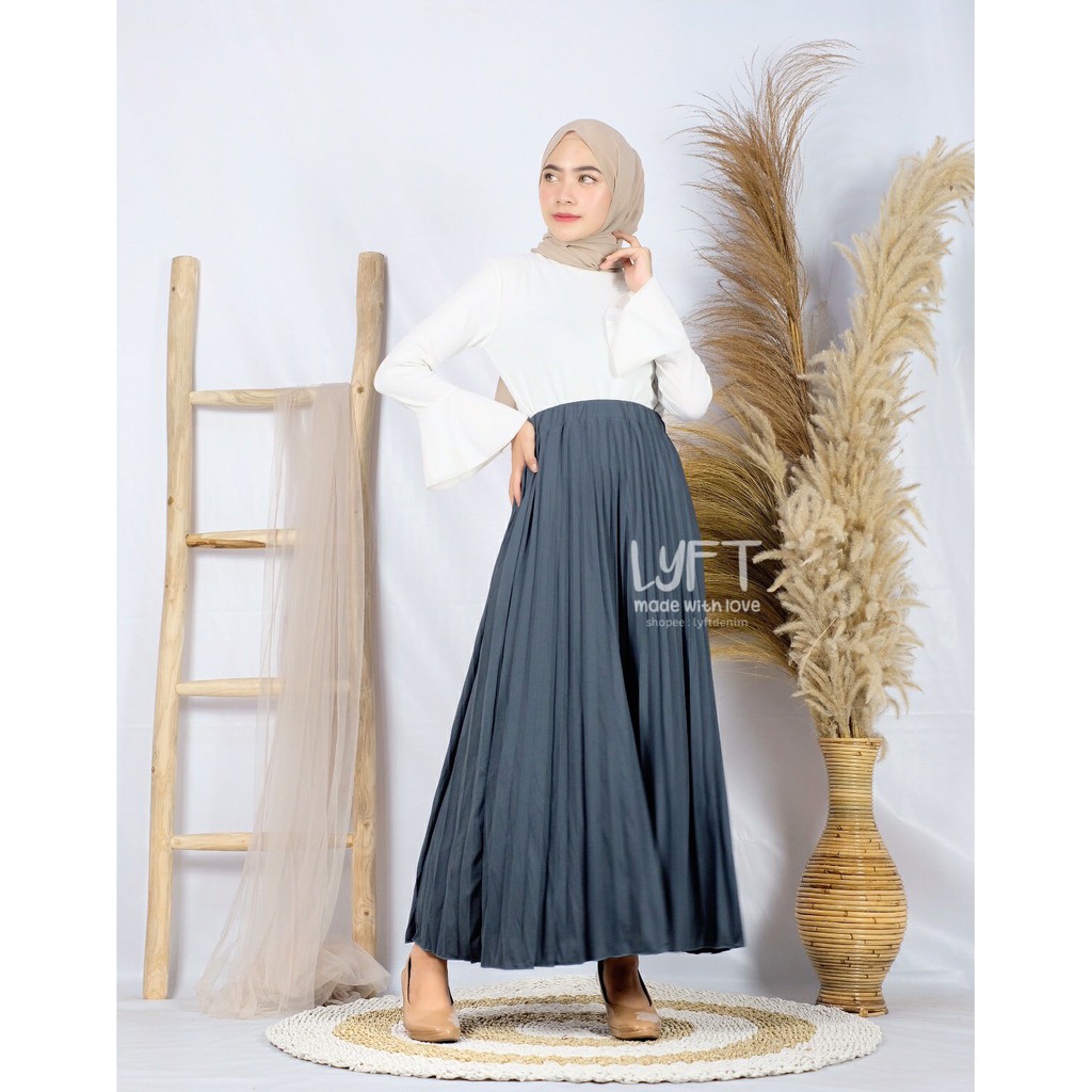 Jual [JUMBO] Rok Plisket JUMBO SIZE MAYUNG Premium Quality /Rok Rempel ...