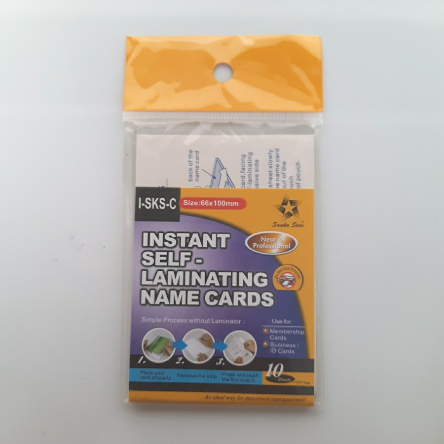 Jual Mika Instant Self Laminating Name Cards Sanko Star 66x100mm - 1 ...