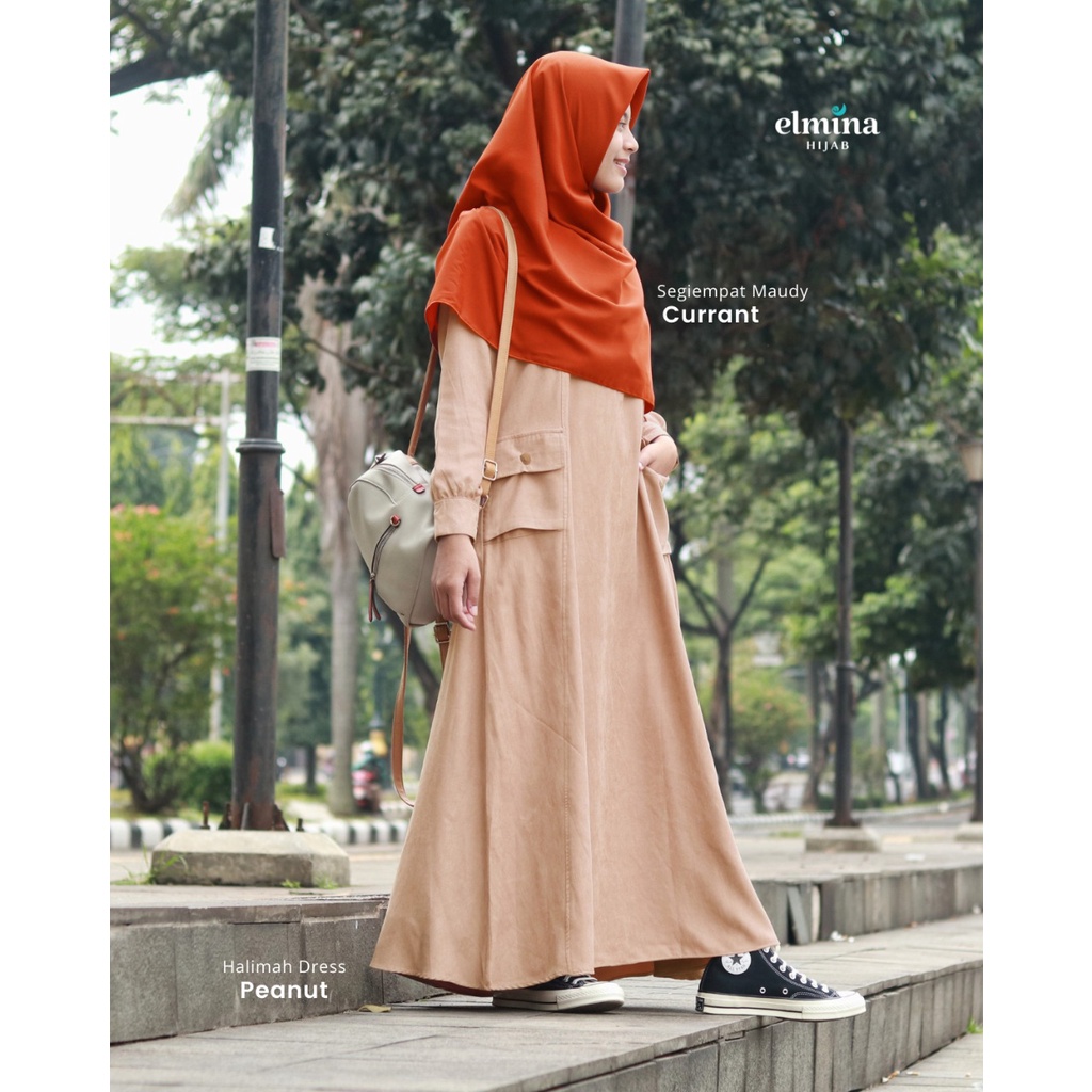 Jual Halimah Dress By Elmina Hijab Gamis Corduroy Dress Syari Simple ...