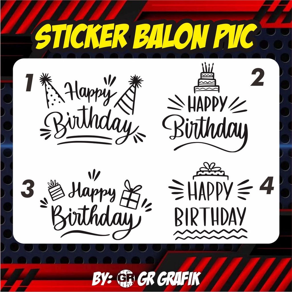 Jual Stiker balon PVC Happy Birthday Murah bisa satuan | Shopee Indonesia