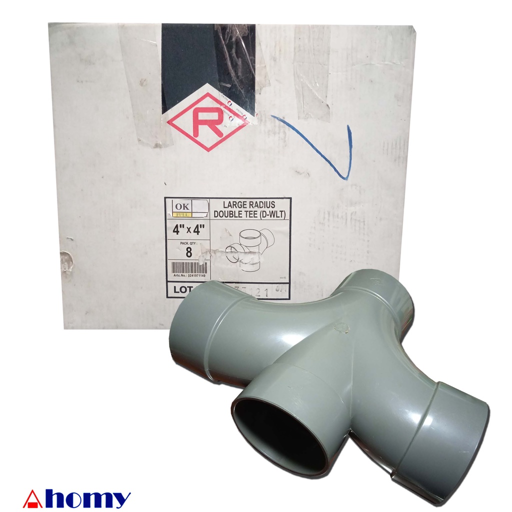 Jual 1pc large radius double tee Y 4" 90d DV rucika sambungan pipa ...