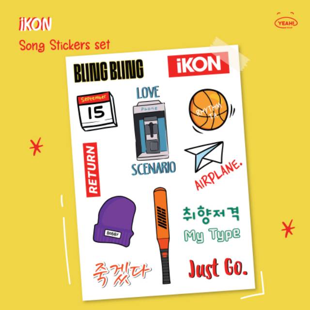 Jual iKON Song Lyrics Sticker Set | Shopee Indonesia