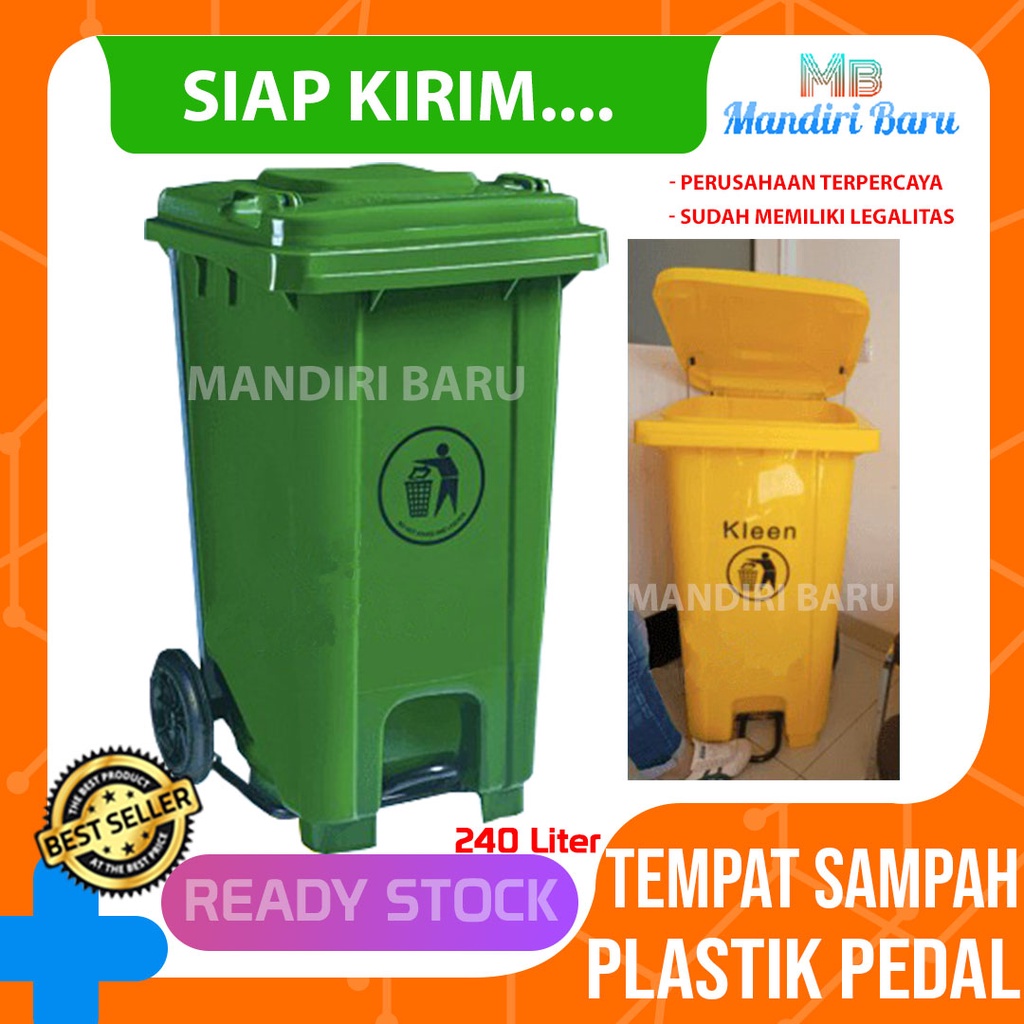Jual Tong sampah plastik HDPE 240 Liter Pedal Beroda | Shopee Indonesia