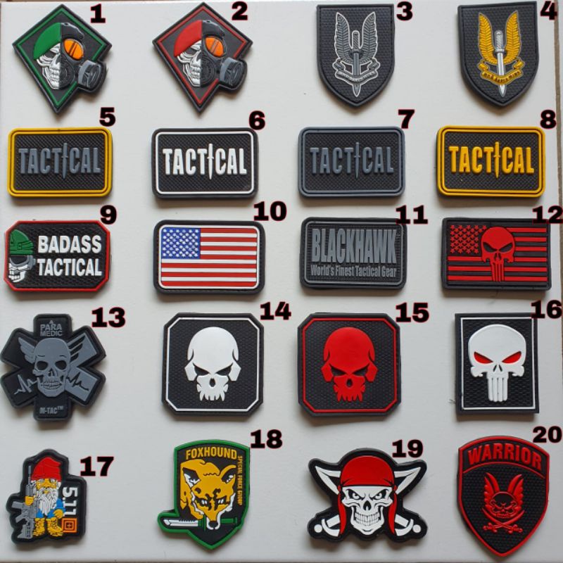 Jual PATCH RUBBER LOGO TENGKORAK/SKULL/FUNISER/GODWILL/TACTICAL/RUBBER ...