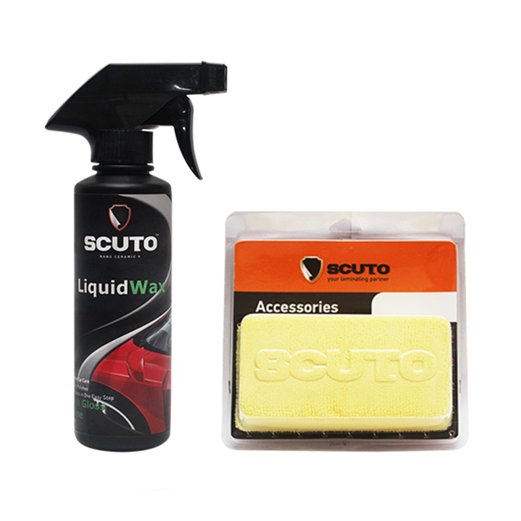Jual Paket Scuto Black Series Liquid Wax Free Lap Microfiber | Shopee ...