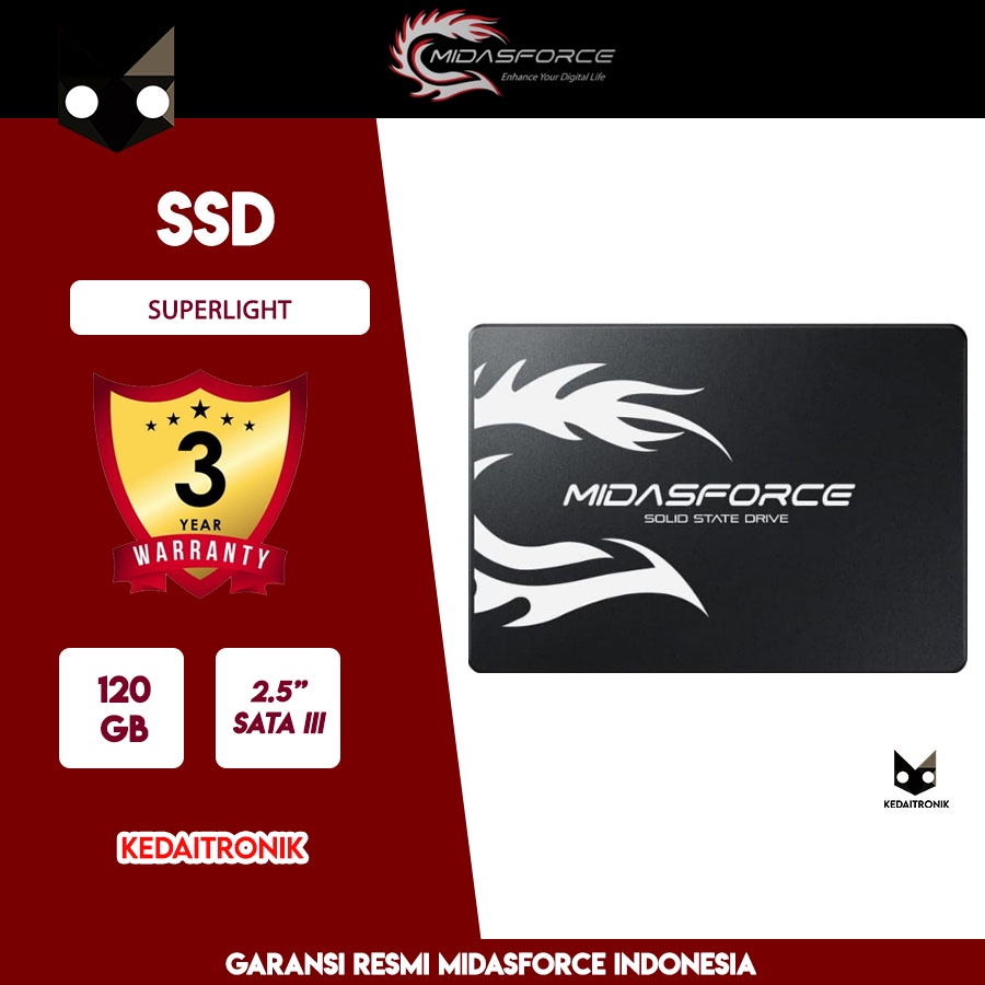 Jual SSD Midasforce 120GB Super Lightning SATA III 6Gb/s 2.5 Inch Drive ...